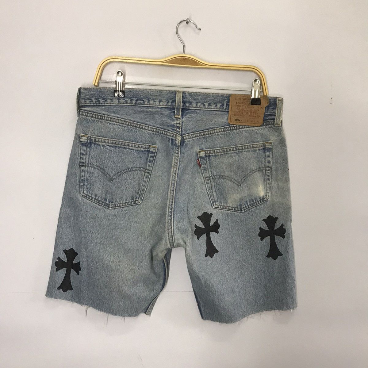 Vintage Offer now ️🔥Levi’s 501 custom design denim art short pant | Grailed