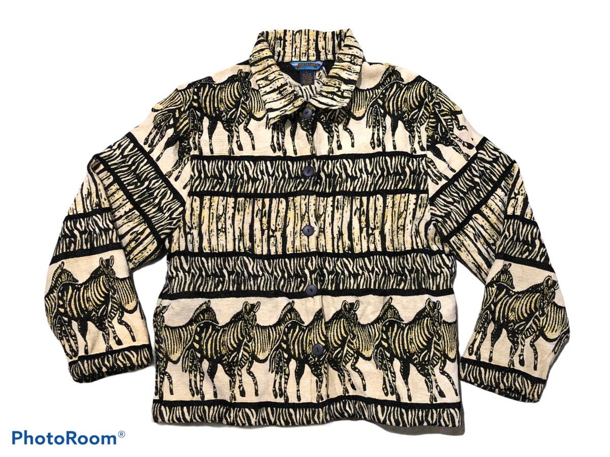 Art × Native × Navajo Rare Shaver Lake Zebra design Rayon heavy Jacket ...