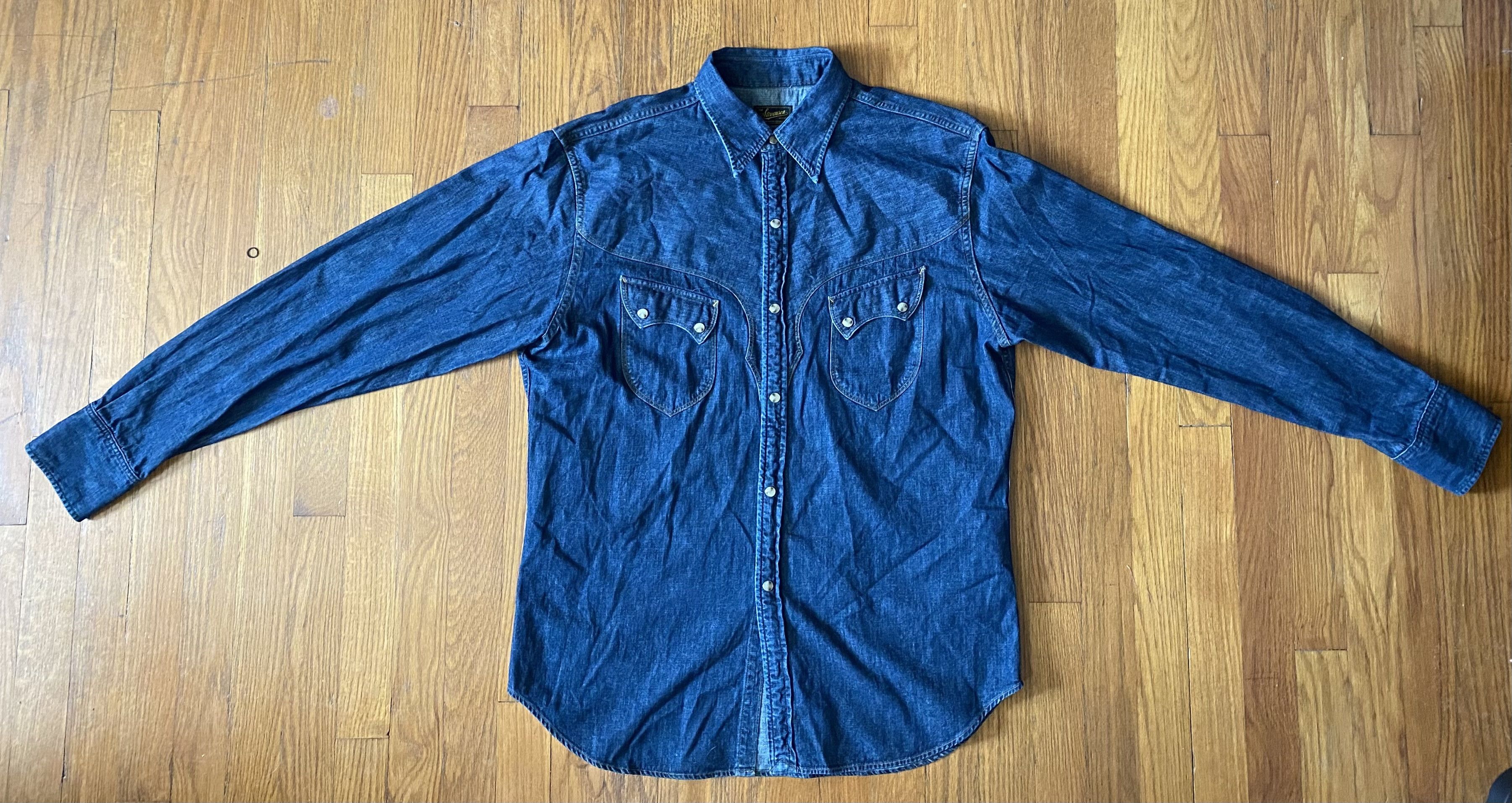 Stevenson Overall Co. CODY SNAP SHIRT - WASHED DOWN INDIGO DENIM | Grailed