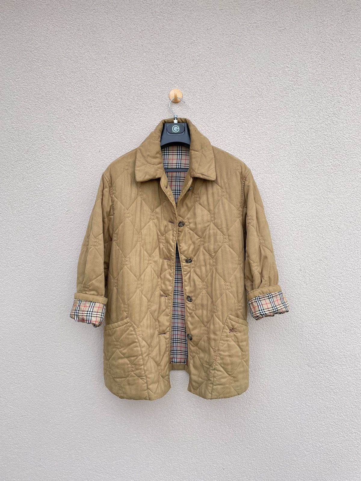 Vintage RARE Vintage Burberrys Monogram Nova Check Suede Jacket | Grailed