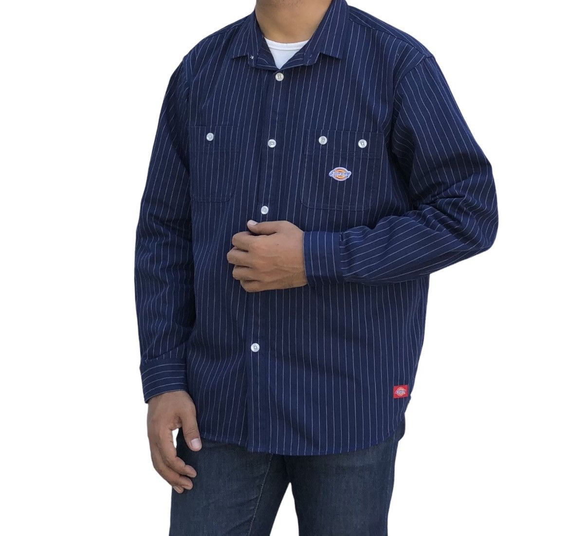 Dickies × Streetwear Dickies Blue Hickory Workwear Shirt Jacket | Grailed