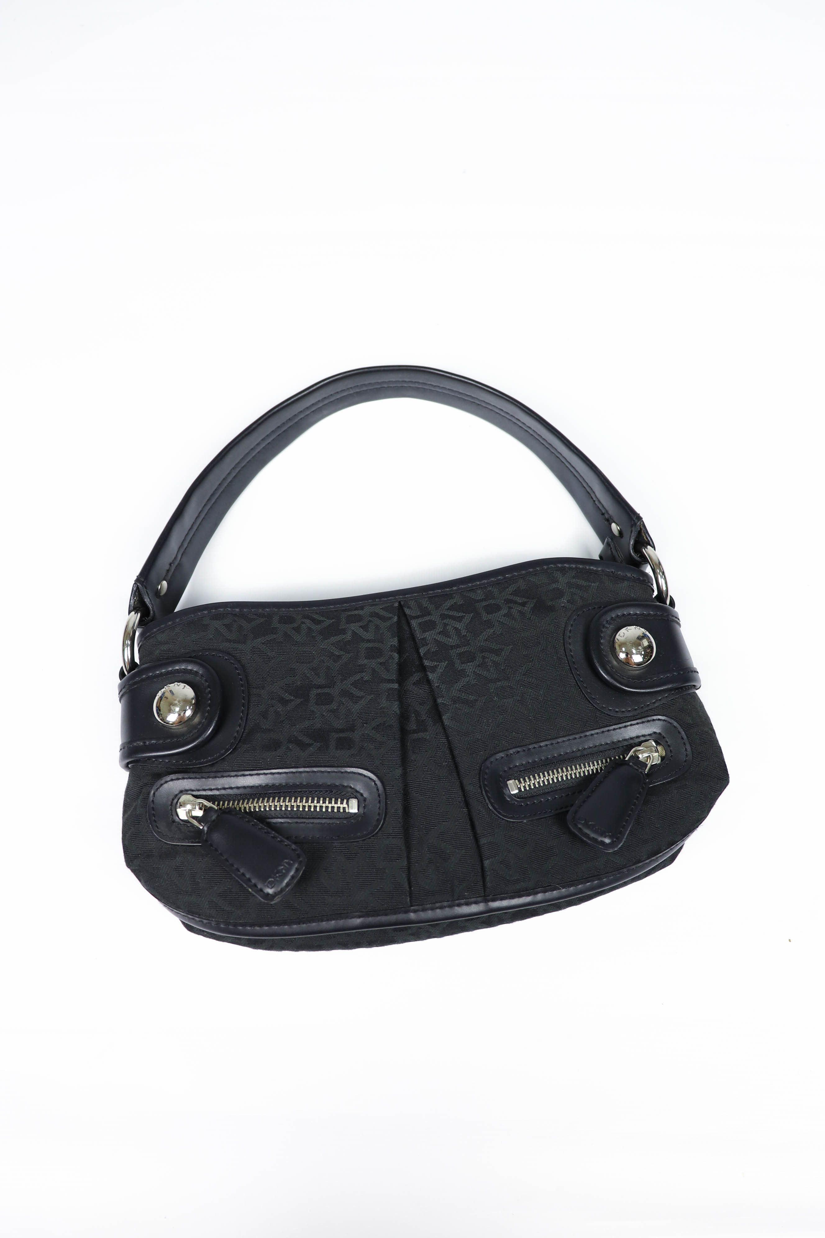 Vintage DKNY Donna Karan New York Black Monogram Small Hand Bag | Grailed