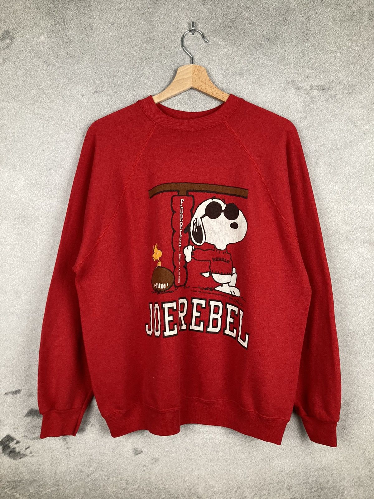 Made In Usa × Vintage RARE Vintage 70s Snoopy Joe Rebel Artex Crewneck ...