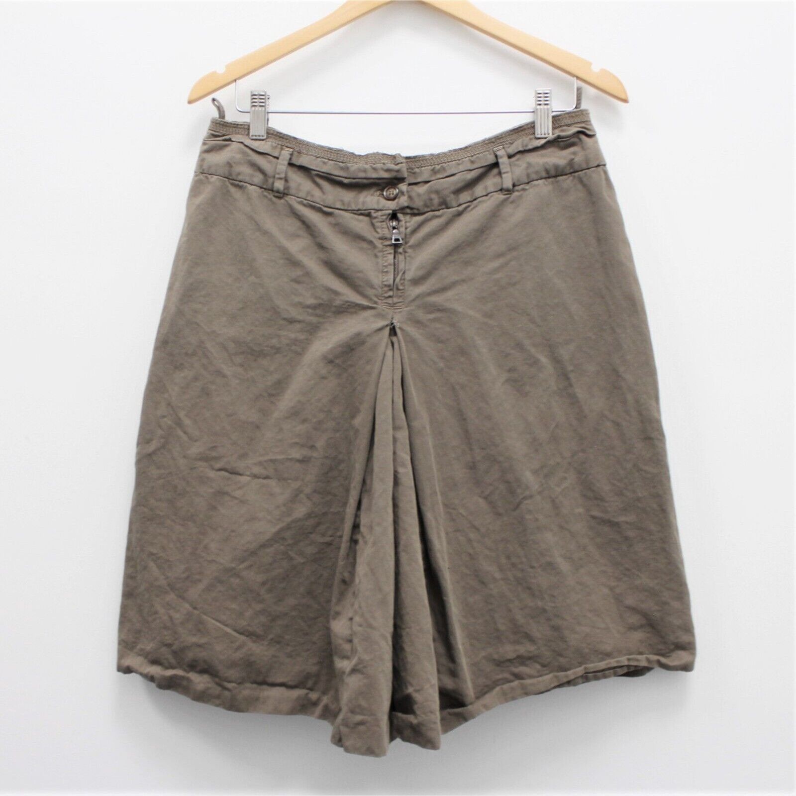Prada Vintage Prada Women's Wide Leg Shorts Size 28 Brown Flat Fro ...