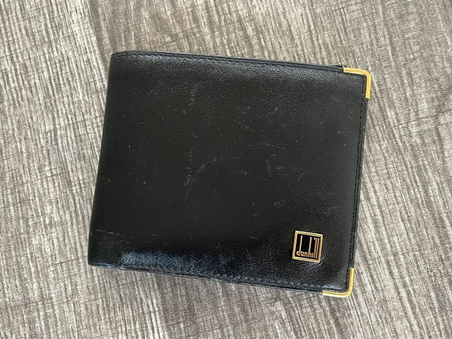 Alfred Dunhill Vintage Dunhill double billfold leather wallet/coin ...