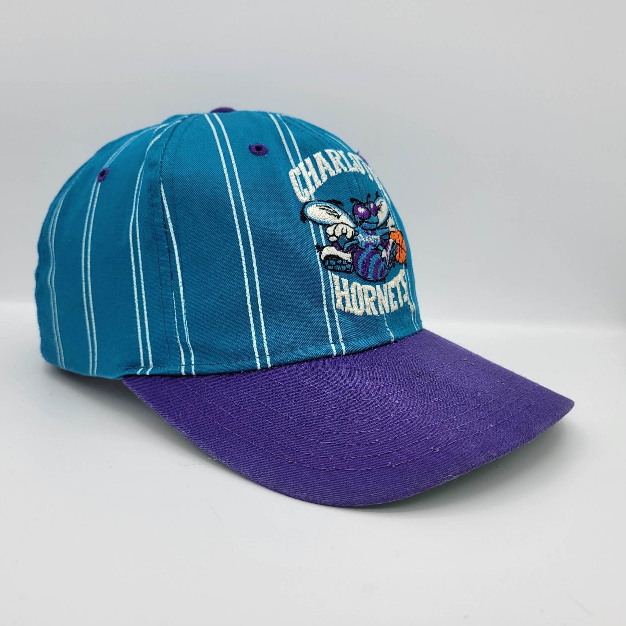 NBA × Vintage Charlotte Hornets 90s Starter Pinstripe Snapback Hat | Grailed
