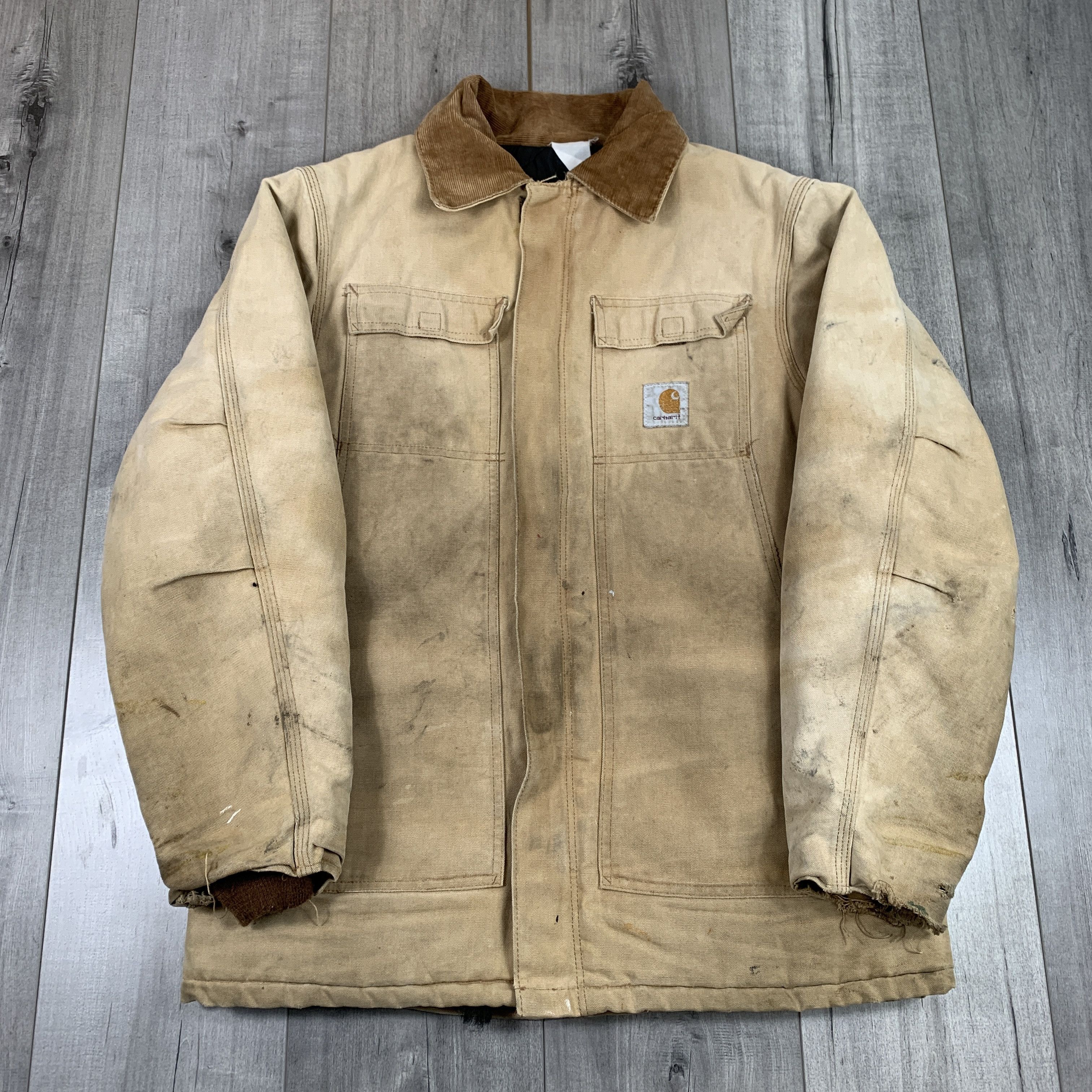 Carhartt × Streetwear × Vintage Vintage 90s Carhartt Khaki Collared ...