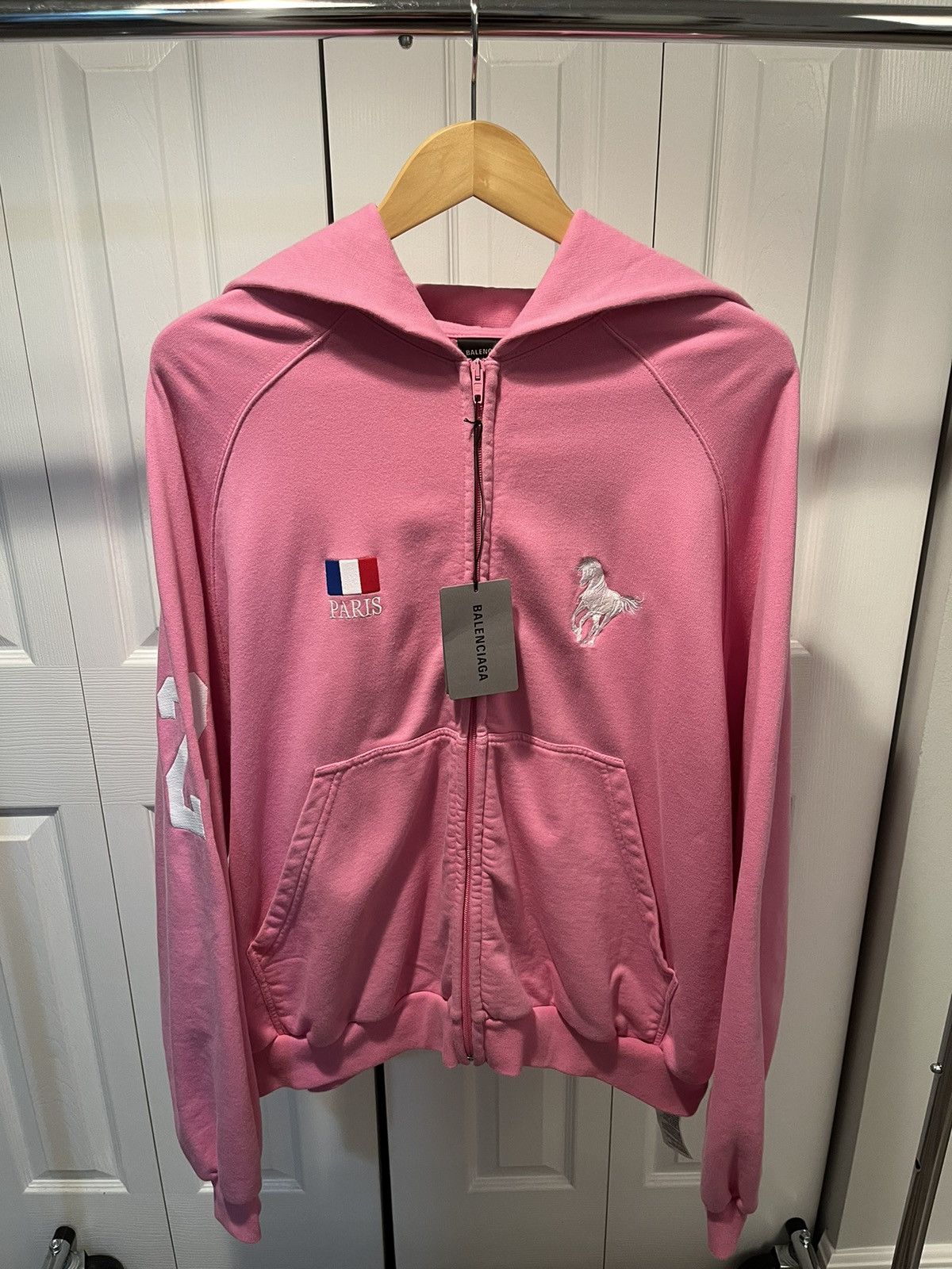 Balenciaga Balenciaga Winter 2022 Pink Polo Zip-Up Hoodie | Grailed