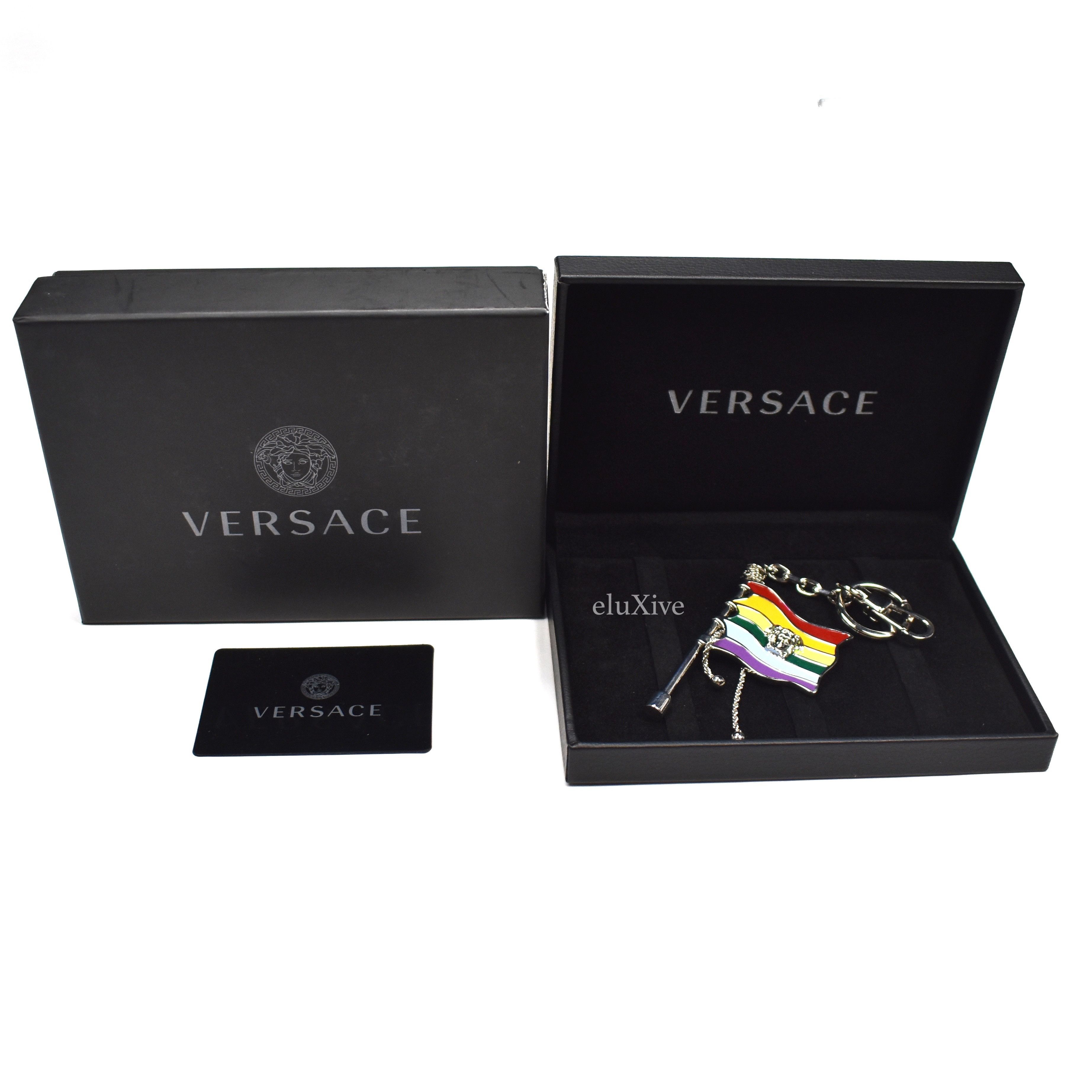 Versace Medusa Logo Rainbow Flag Keychain NWT | Grailed