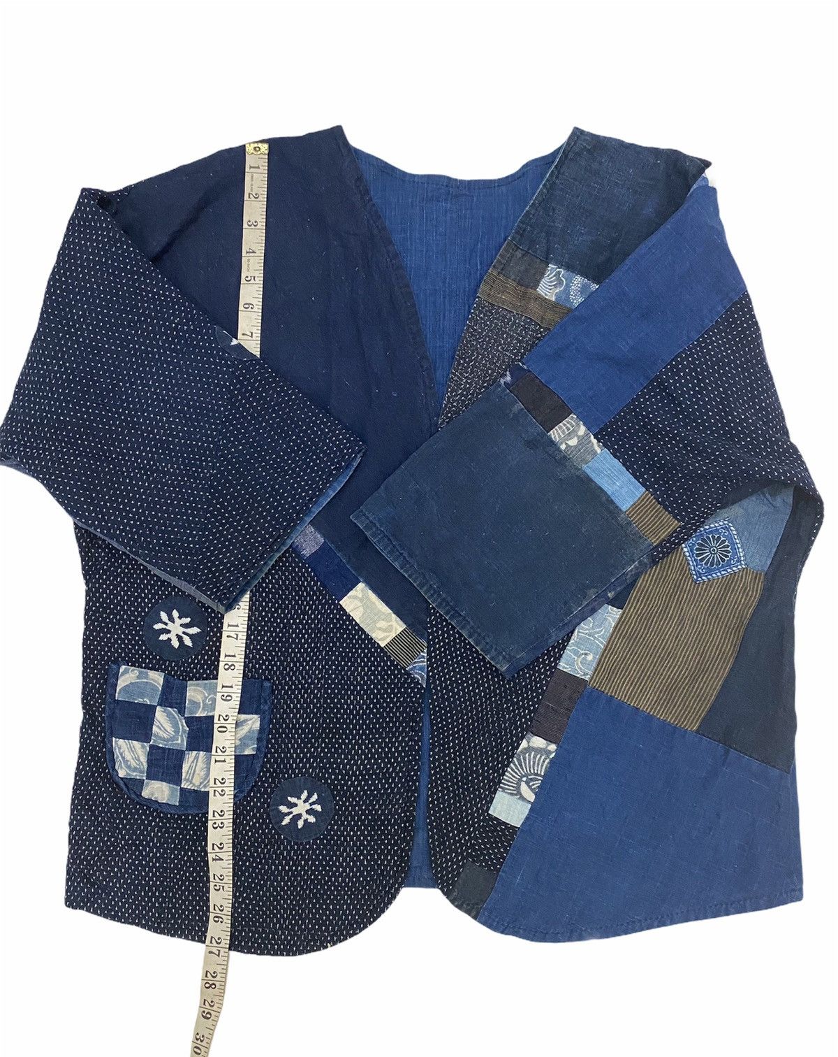 Vintage VTG Japanese Indigo Patchwork Noragi Kimono Cardigan Jacket ...