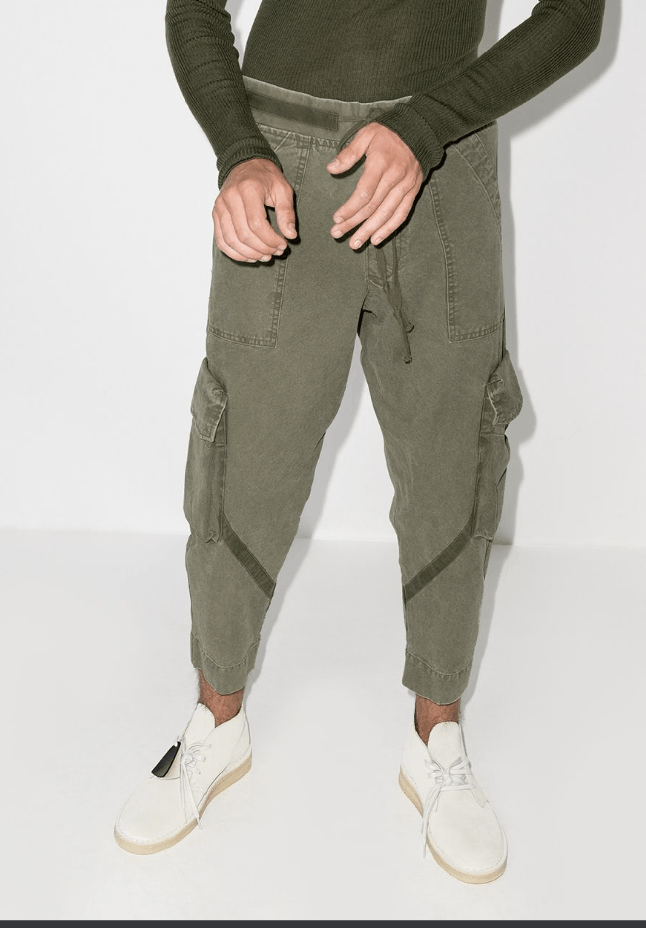 Greg Lauren Greg Lauren Army Tent Cropped Cargo Trousers | Grailed