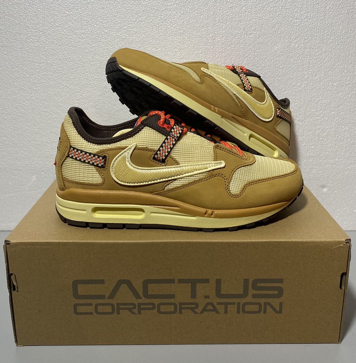 Nike × Travis Scott Nike Air Max 1 Travis Scott Friends & Family Wheat ...