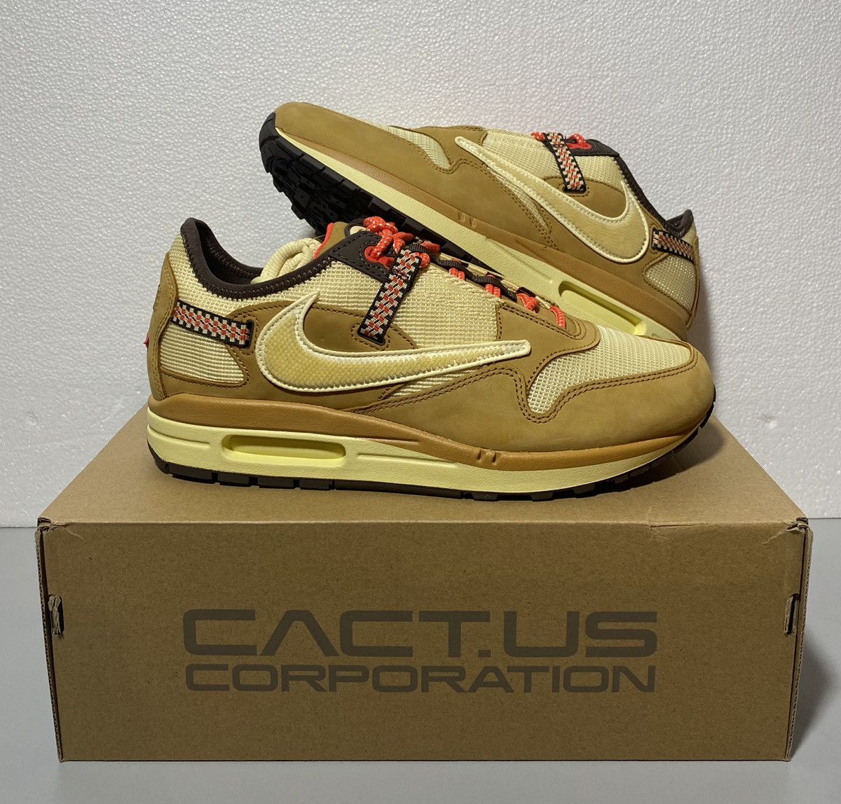 Nike × Travis Scott Nike Air Max 1 Travis Scott Friends & Family Wheat ...