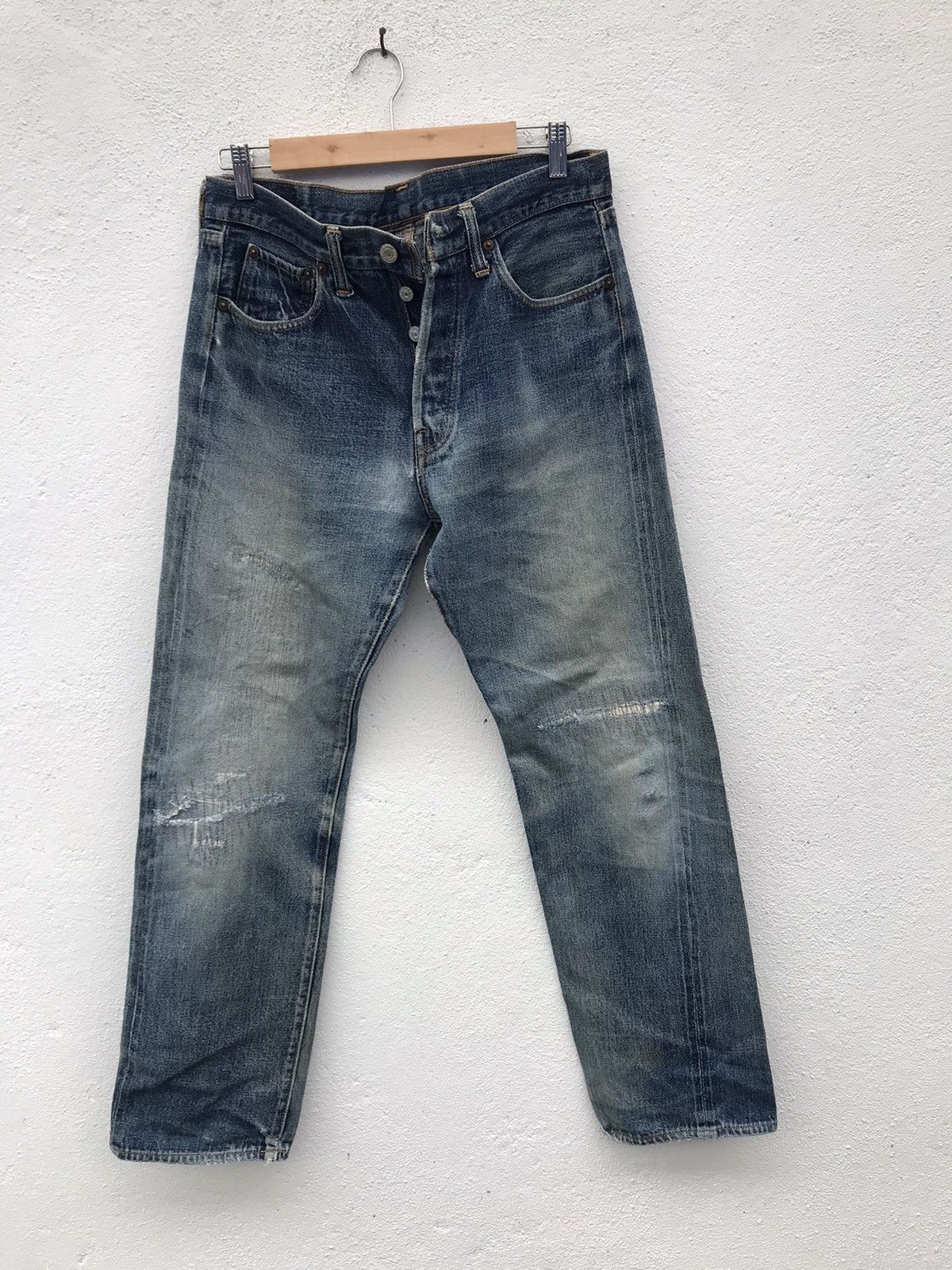 Denime Vintage Denime Selvedge Distressed Zigzag Denim Jeans | Grailed