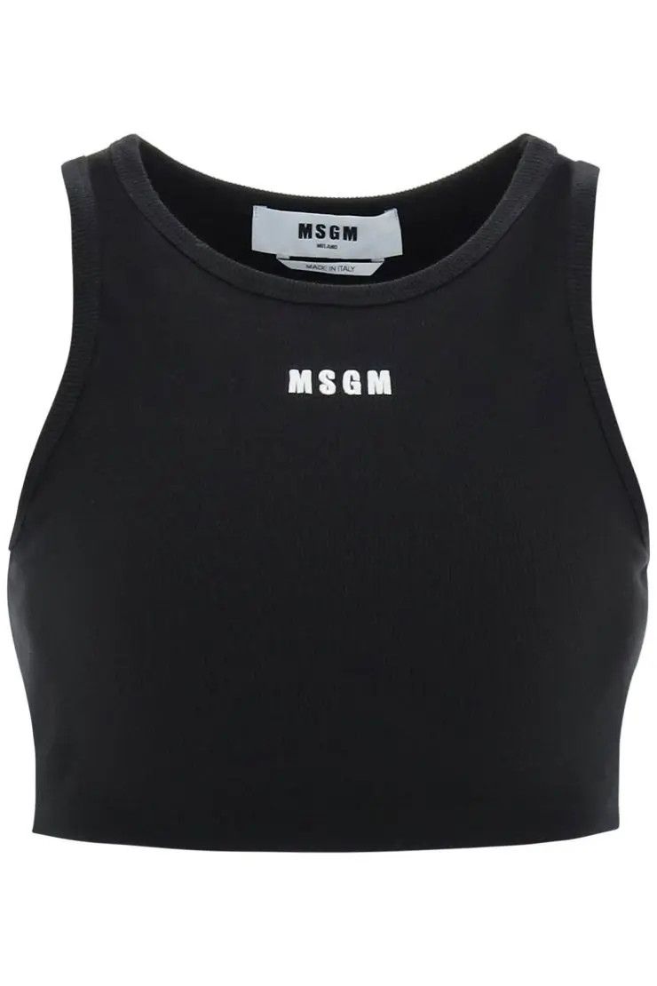 MSGM o1s22i1n0523 Crop Tops in Black | Grailed