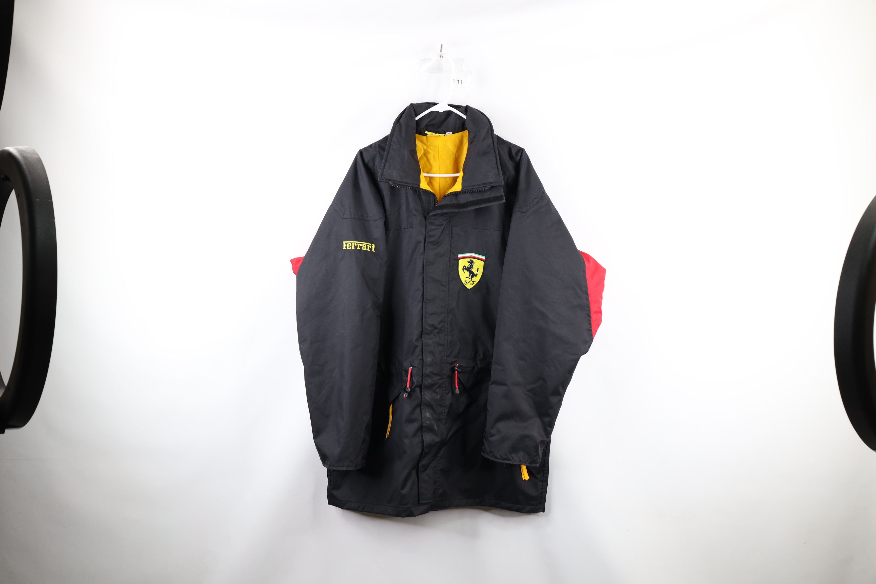 Vintage Vintage 90s Ferrari Racing Distressed Quilt Parka Jacket | Grailed
