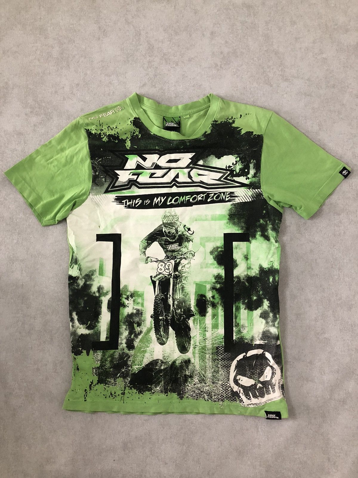 Vintage No fear full logo full print racing vintage t shirt | Grailed