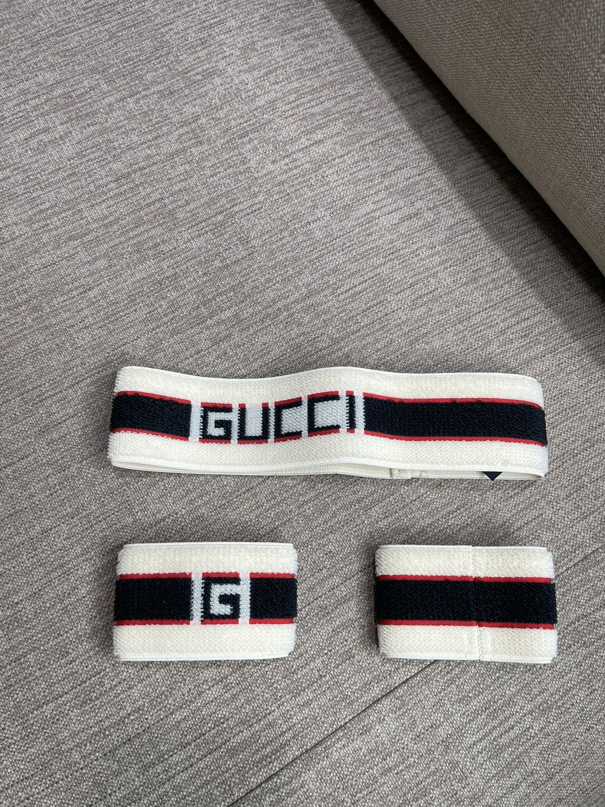 Gucci Gucci 3-Piece Logo Headband & Wristband Set | Grailed