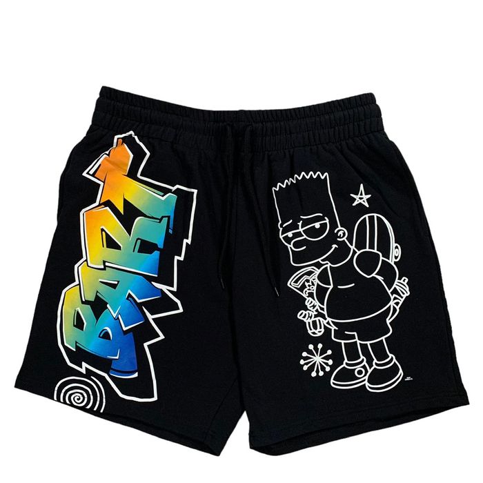 The Simpsons The Simpsons Bart Simpson Graffiti Black Sweatshorts ...
