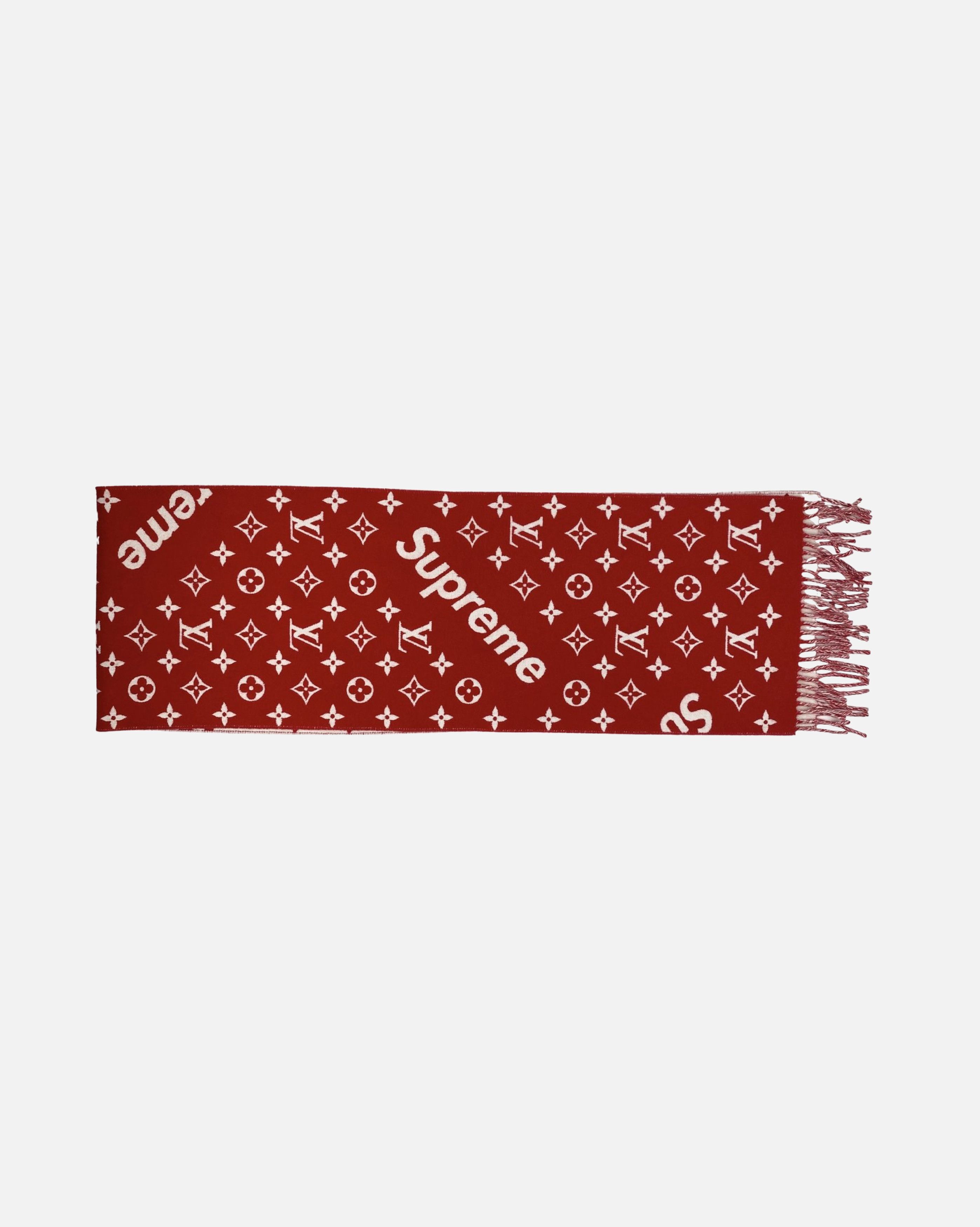Louis Vuitton × Supreme Louis Vuitton X Supreme Red Monogram Scarf ...
