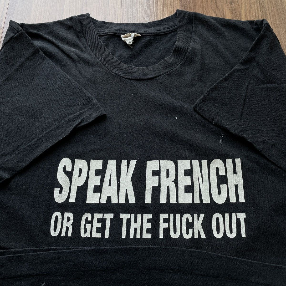 Vintage 90s Speak French funny tee lewd parody sentence quote hype ...