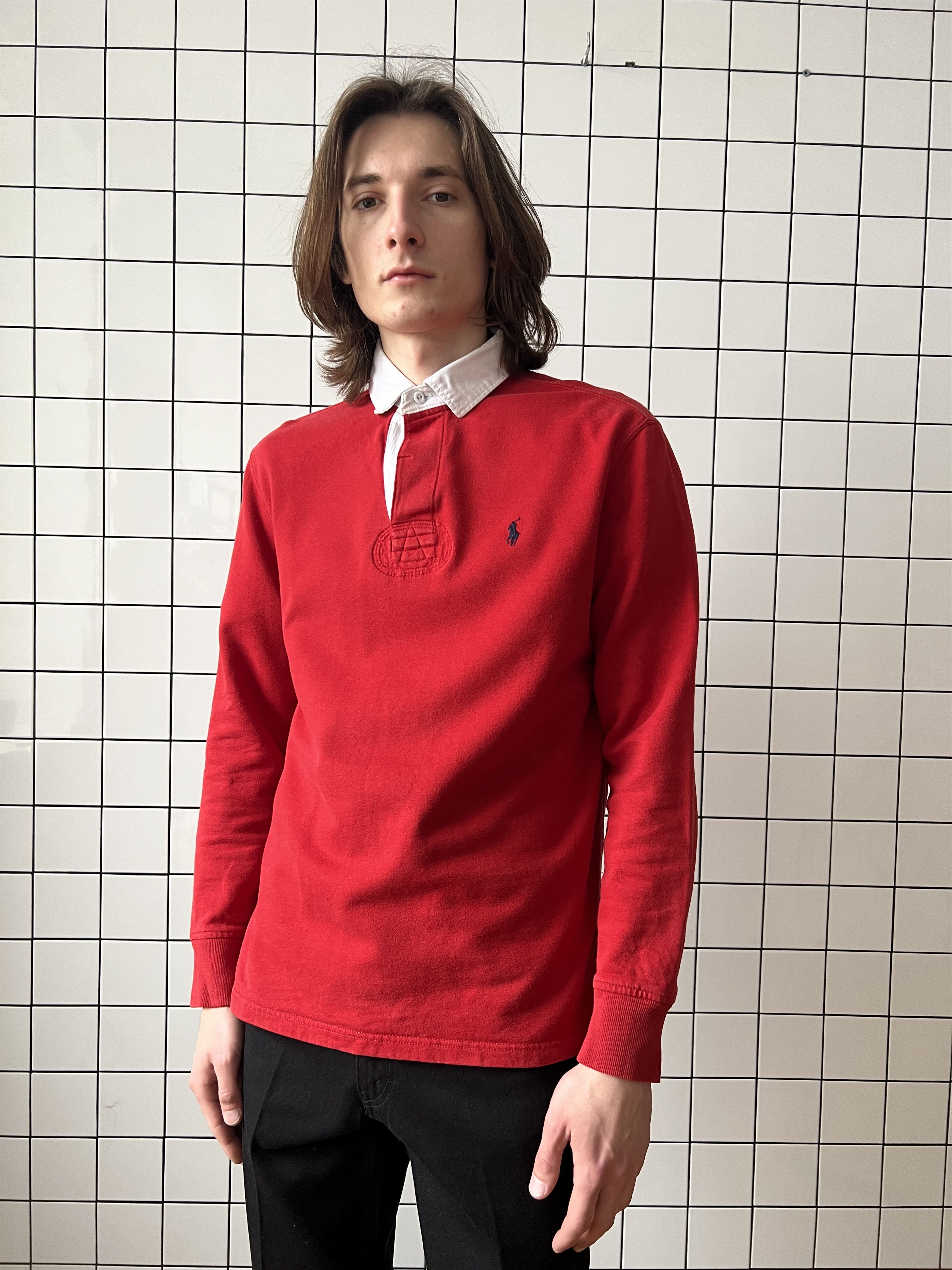 Polo Ralph Lauren POLO RALPH LAUREN Rugby Shirt Vintage Red 90s A9076 ...