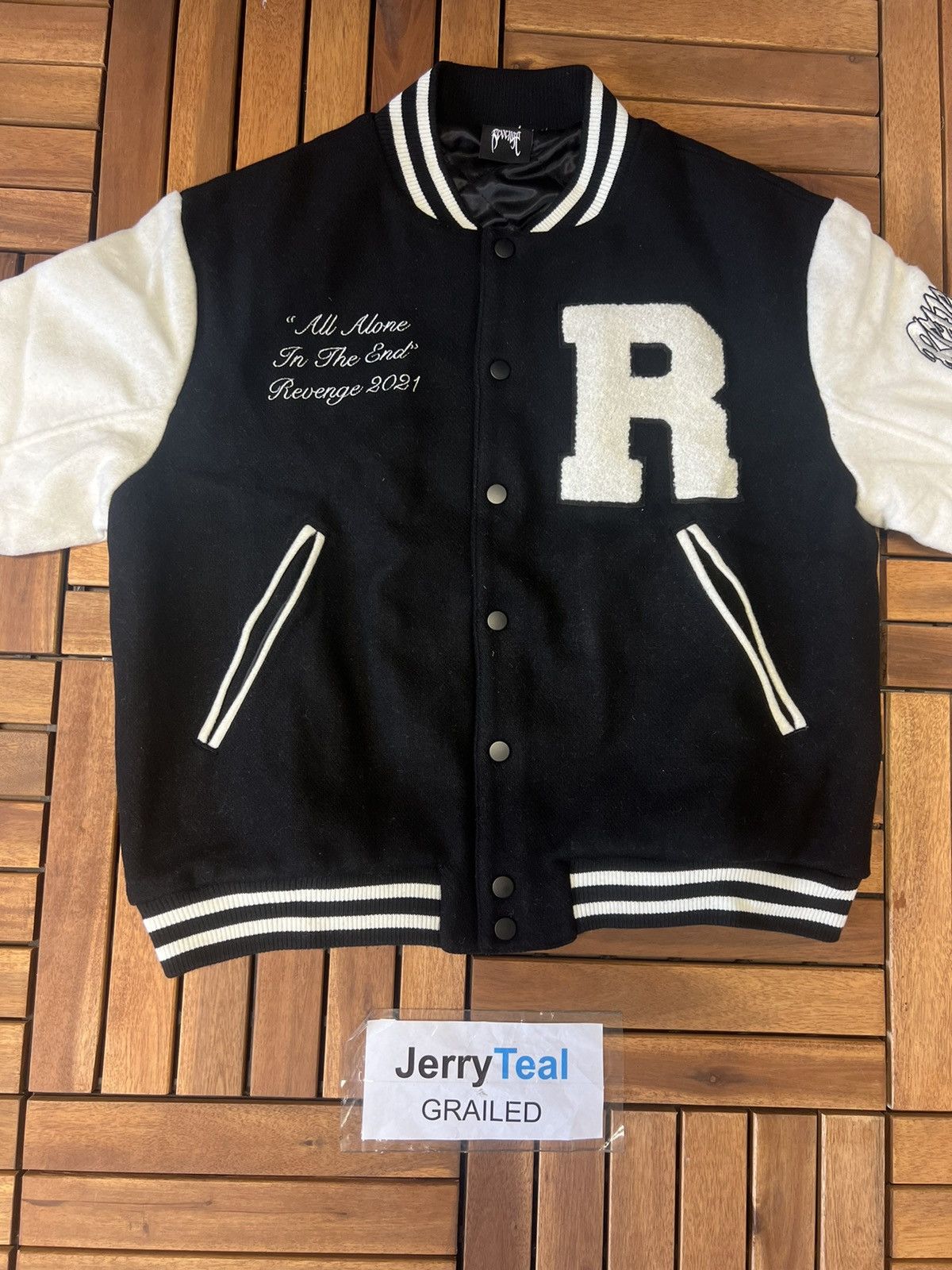 Revenge Revenge OG Skull Varsity Jacket Black | Grailed