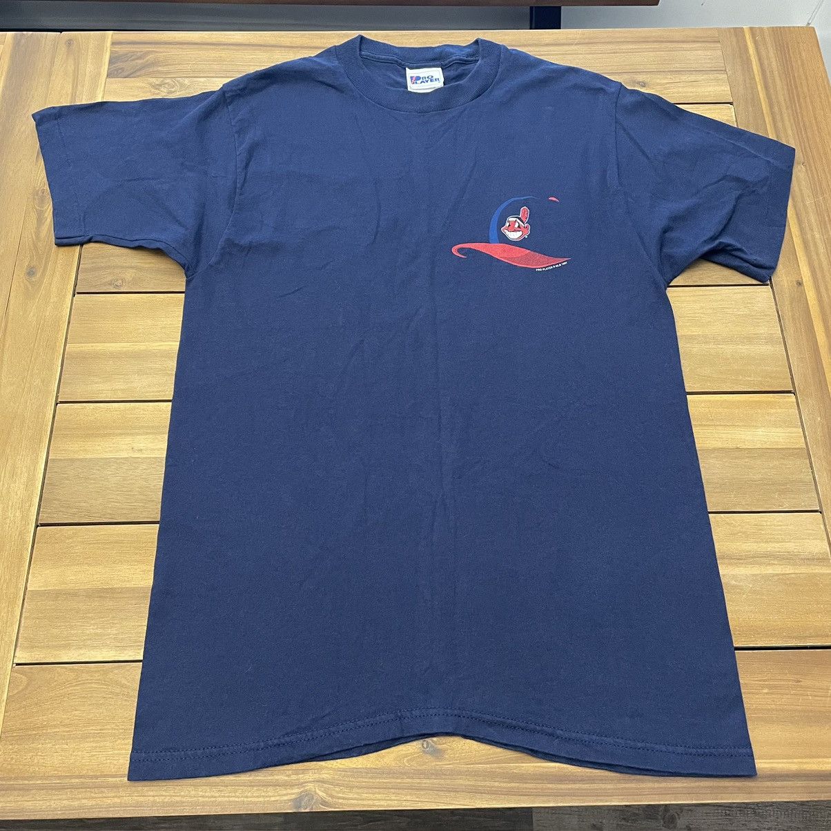 MLB × Pro Player × Vintage Vintage 90s Cleveland Indians Wahoo Single Stitch Shirt | Grailed