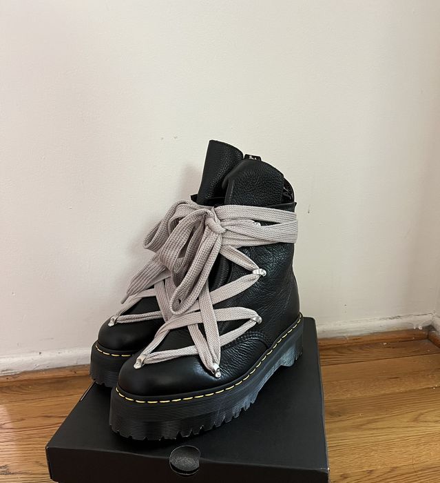 Rick Owens Rick Owens 1460 Quad leather jumbo lace pentagram boots ...