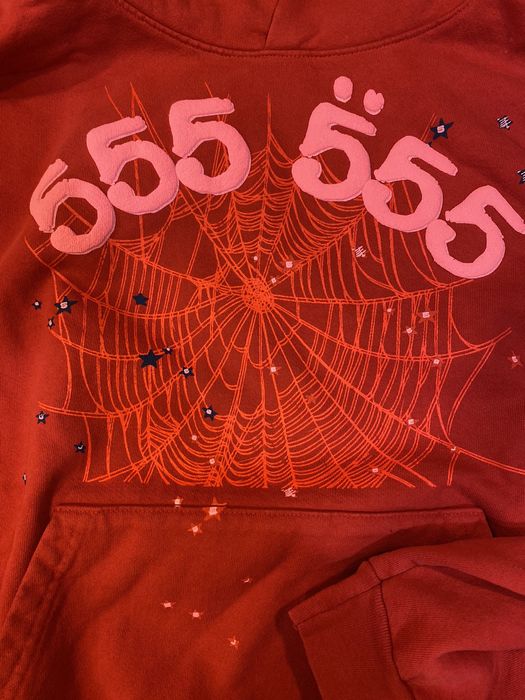 Young Thug Sp5der Worldwide Red Angel Number 555 Hoodie | Grailed