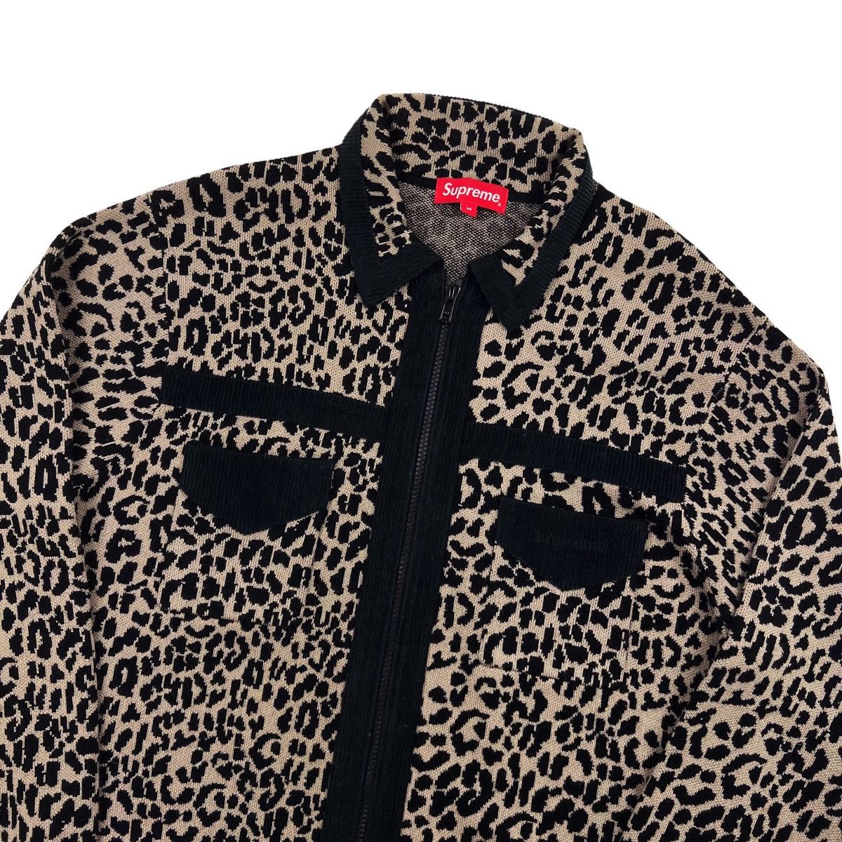 Supreme Supreme Cheetah Corduroy Detailed Zip Sweater | Grailed