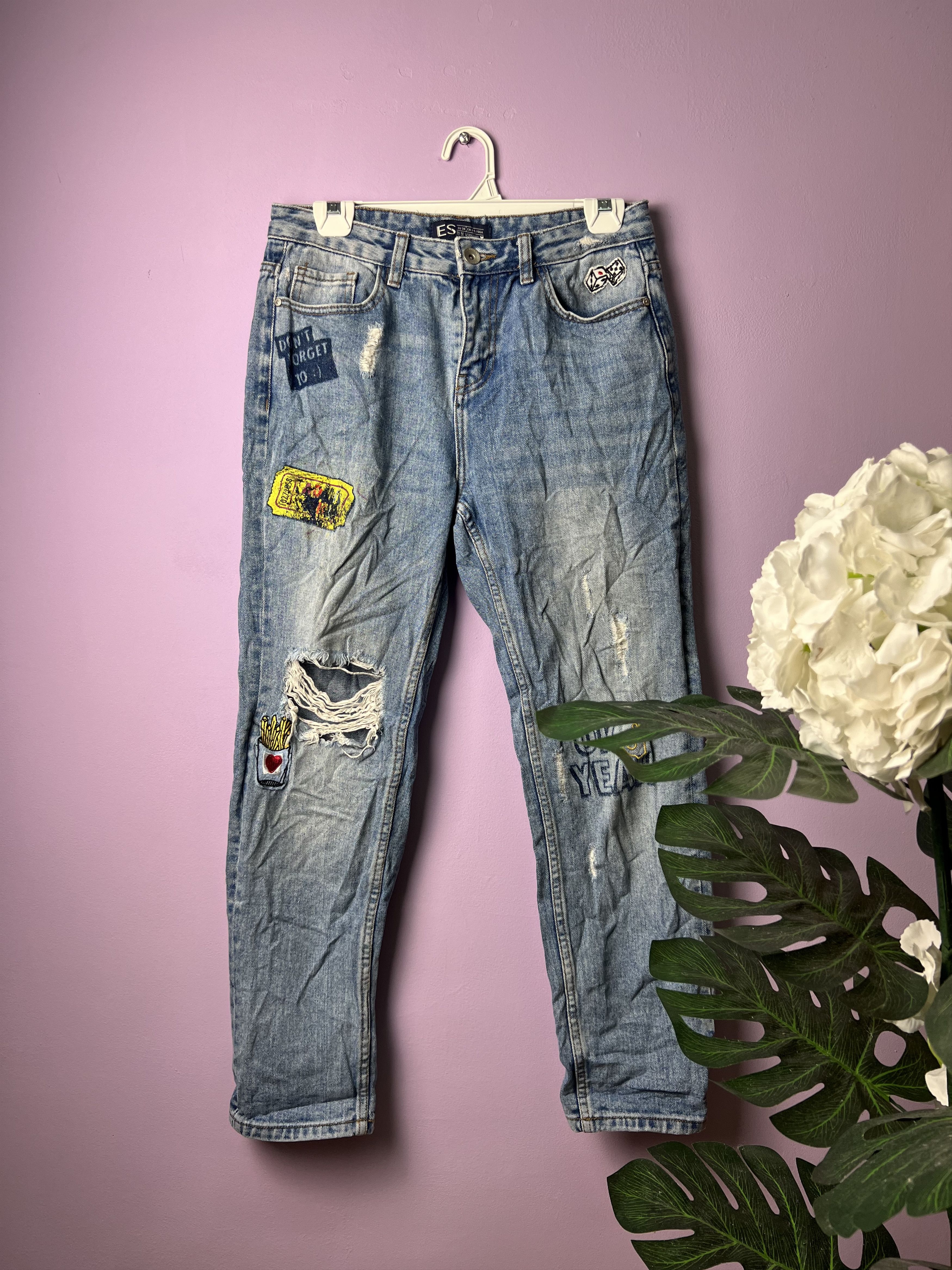 Designer 🔥ES Premium Denim Patches Distressed Denim | Grailed