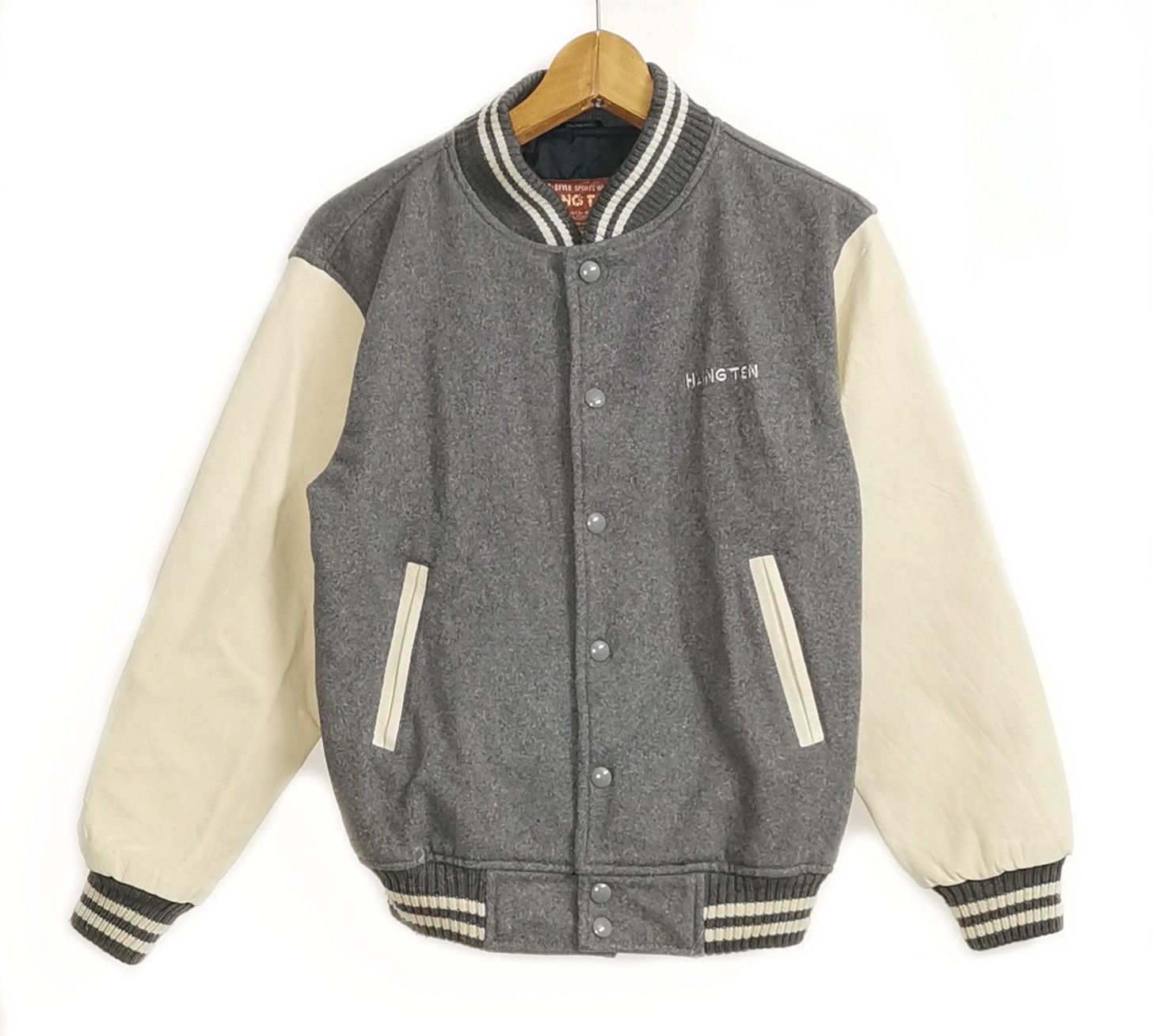 Hang Ten × Varsity Jacket Hang Ten Leather Wool Varsity Jacket | Grailed