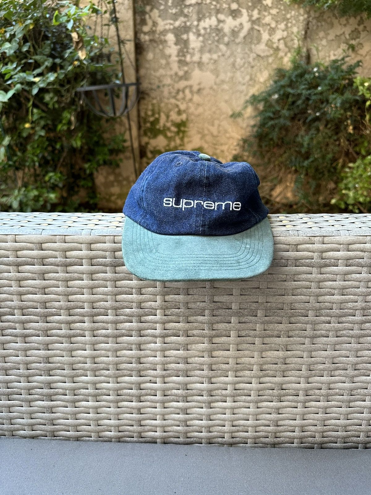 Supreme Denim Suede Supreme Hat | Grailed