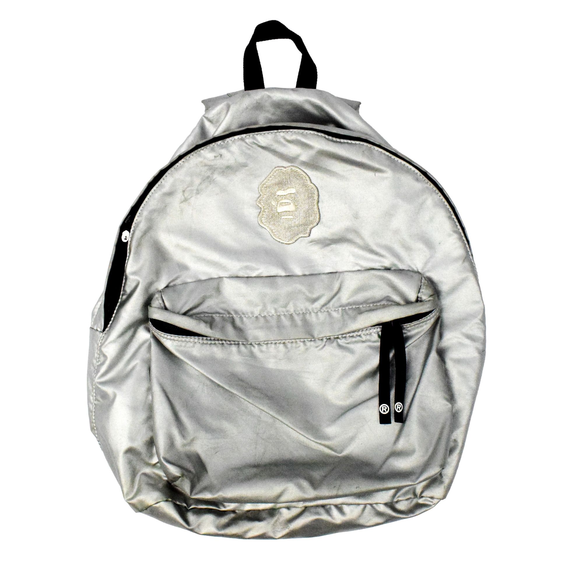 Bape Silver Foil Ape Backpack w/ Ape head | Grailed