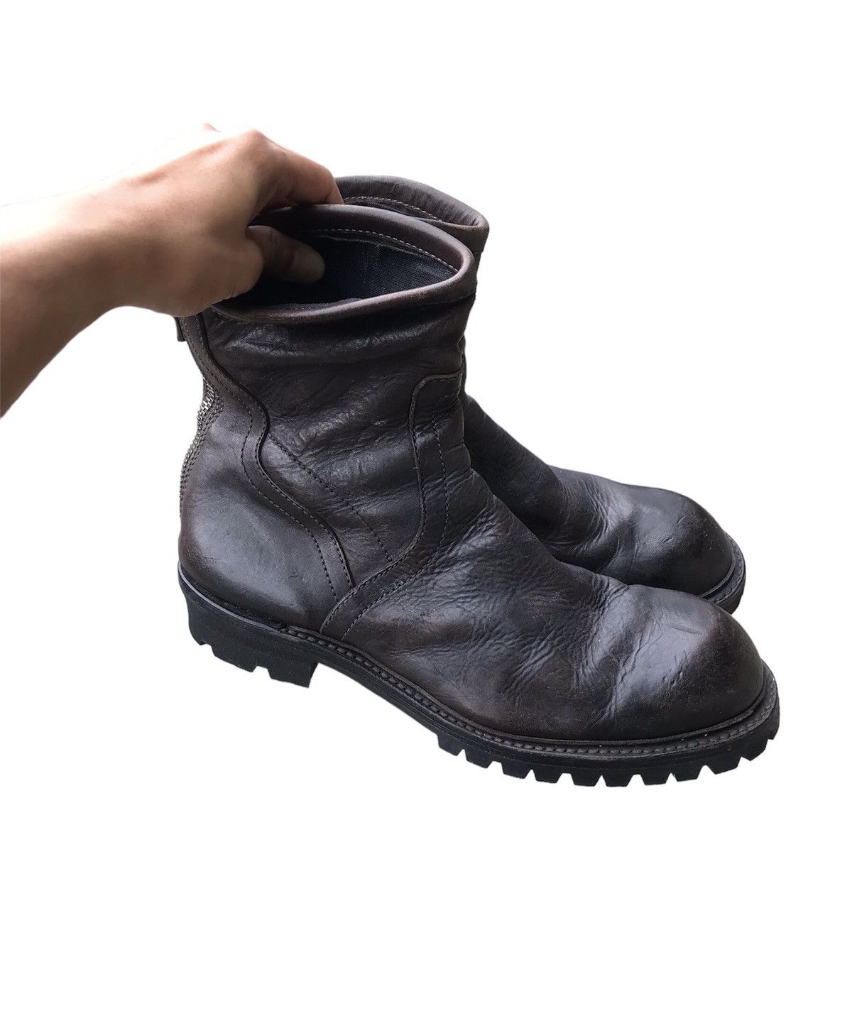 Julius Julius Back Zip - Black Slashing Engineer Boots | Grailed