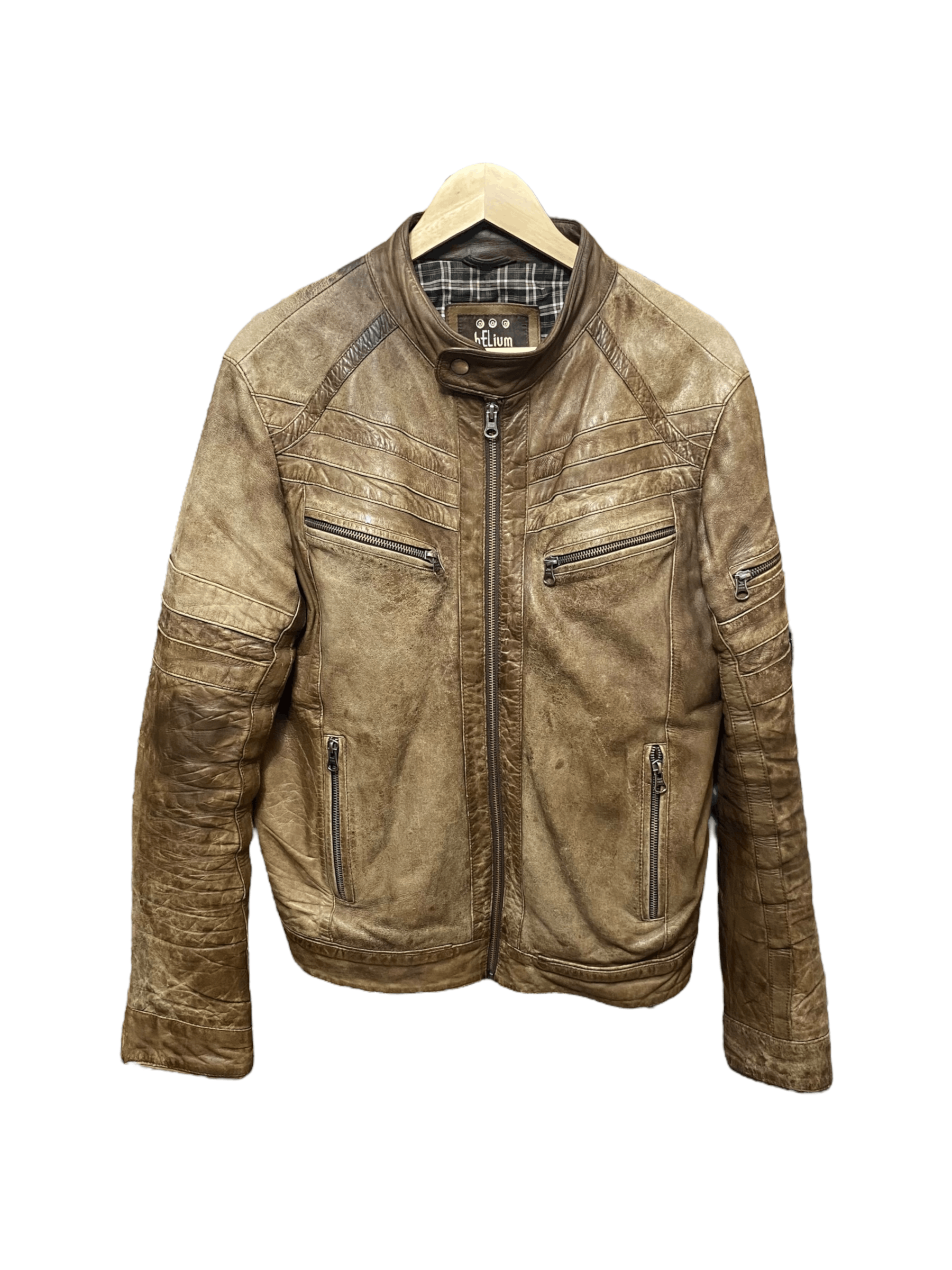 Leather × Leather Jacket × Vintage Vintage brown leather biker jacket ...