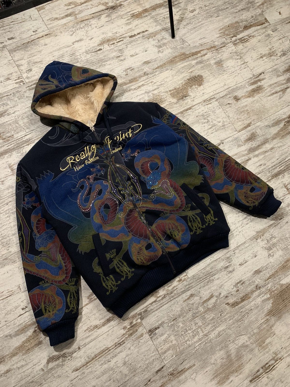 Vintage Really Point Like Ed Hardy Drip Zip Hoodie | Grailed