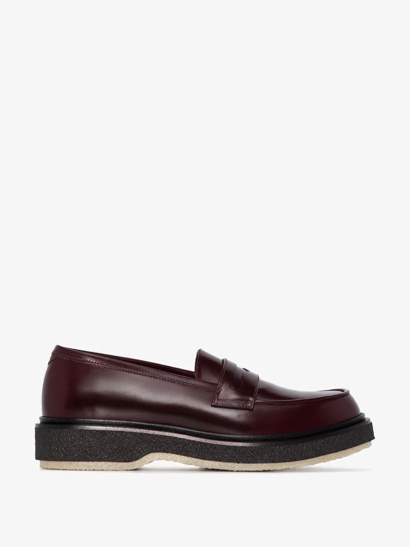 Adieu Paris Burgundy Classic Leather Loafers | Grailed