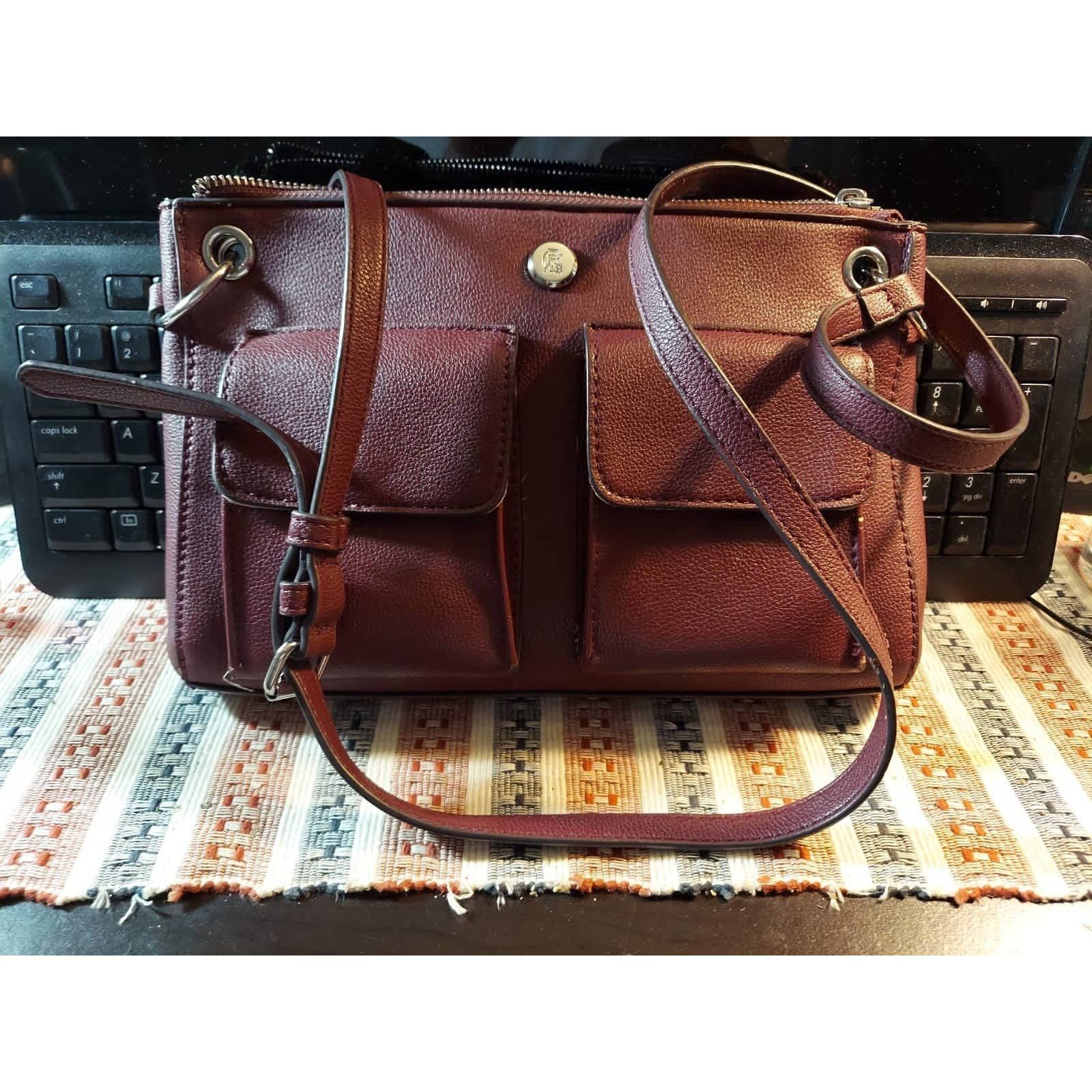 Chaps Vintage Chaps Red Leather Shoulder Bag | Grailed