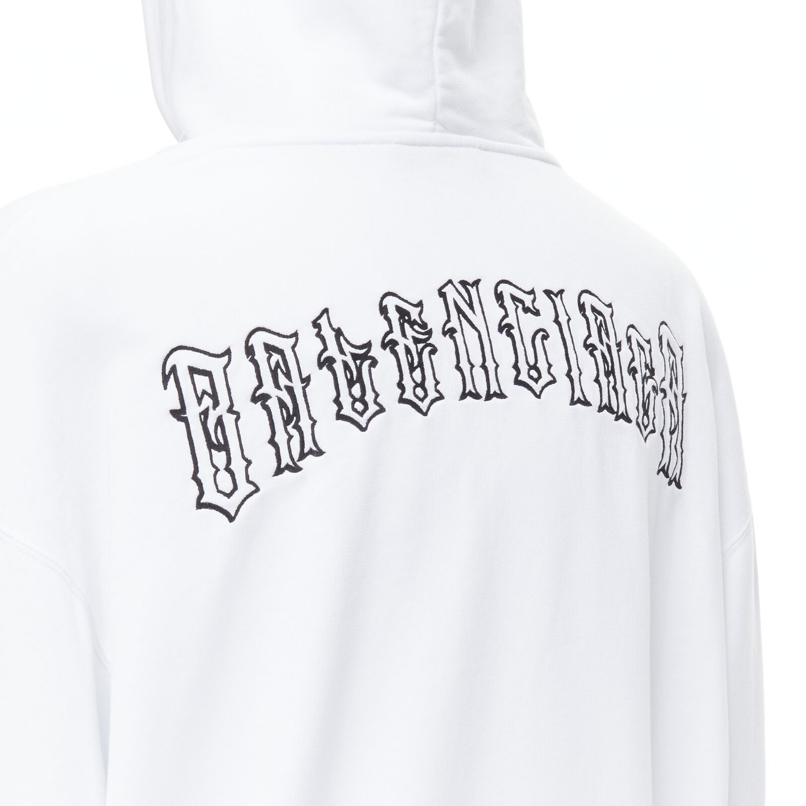 Balenciaga New Balenciaga 2018 Black Gothic Tattoo Logo Embroidery