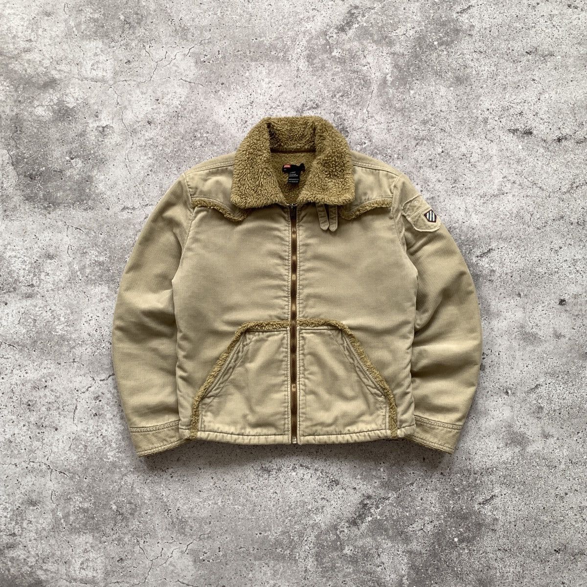 Diesel Vintage Diesel 90s Rare Corduroy Sherpa Beige Jacket Aviator ...