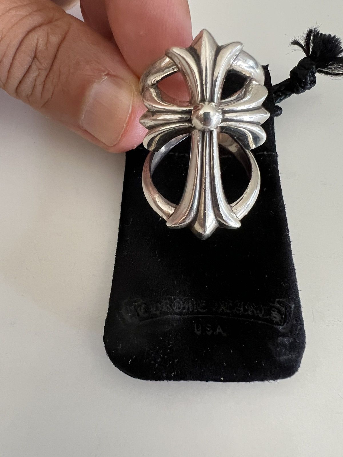 Chrome Hearts Chrome Hearts 2021 Heavy Silver INFINITY Cross Ring | Grailed