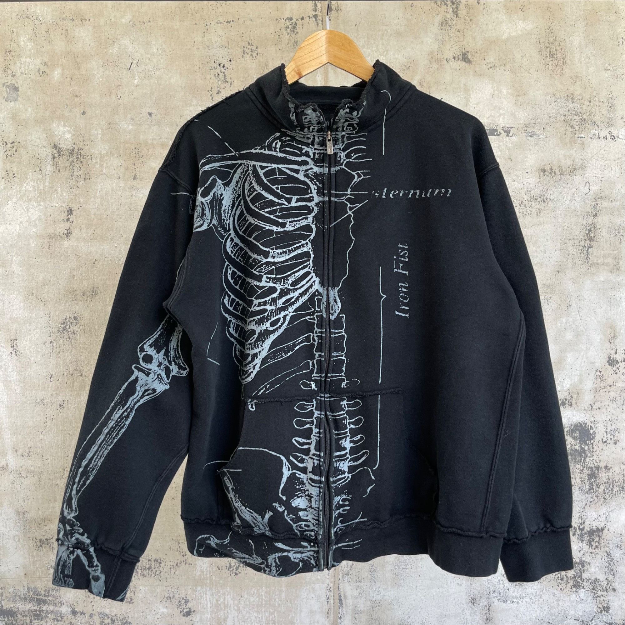 Vintage Iron Fist Skeleton Zip Up Sweatshirt Y2K Goth Emo | Grailed