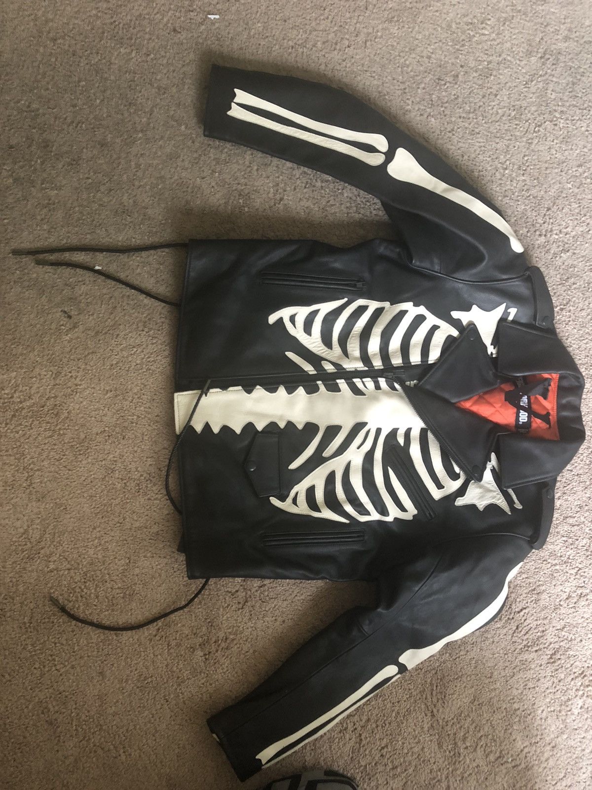 Neighborhood Vlone x Neighborhood Skeleton Jacket Size M Black ...