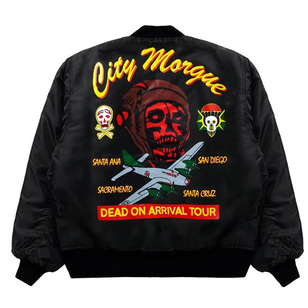 G59 Records CITY MORGUE DEAD ON ARRIVAL TOUR SQUADRON BOMBER JACKET ...