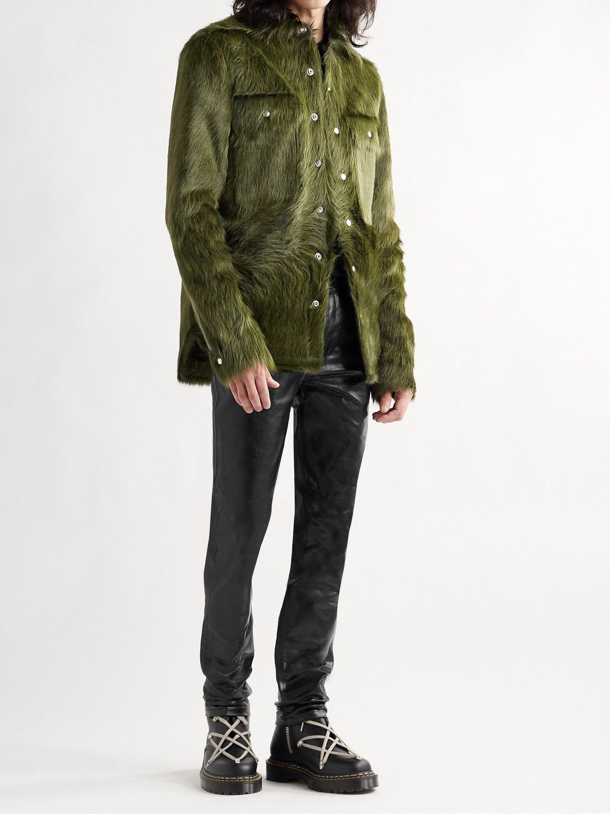 Rick Owens RICK OWENS GREEN FUR “GRINCH” JACKET | Grailed