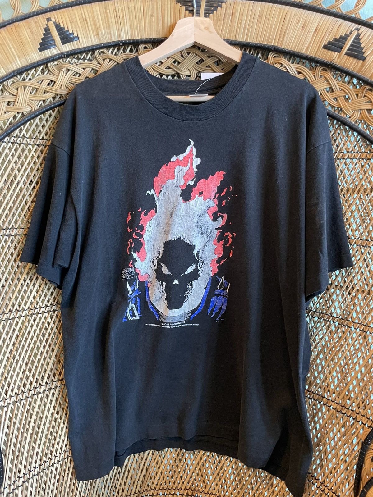 Marvel Comics × Very Rare × Vintage 1992 Ghost Rider T shirt Glow in ...