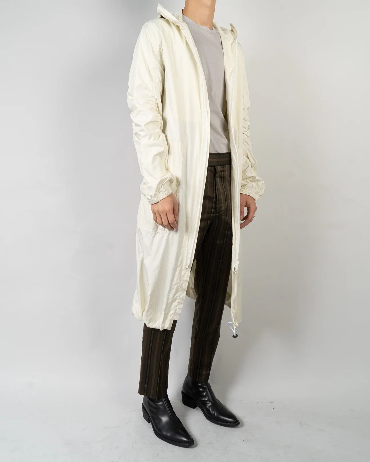 Haider Ackermann SS20 Ivory Nylon Overcoat 1 of 1 Prototype | Grailed