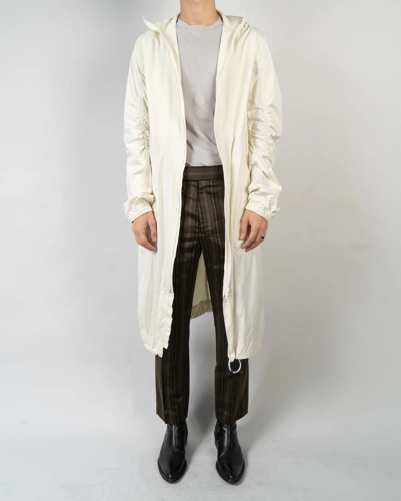 Haider Ackermann SS20 Ivory Nylon Overcoat 1 of 1 Prototype | Grailed